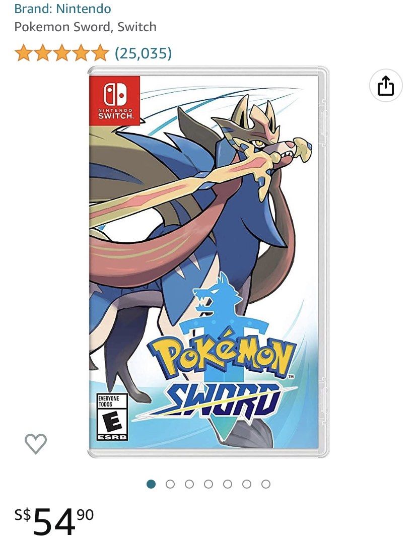 Pokemon Sword Nintendo Switch Game, Video Gaming, Video Games, Nintendo ...