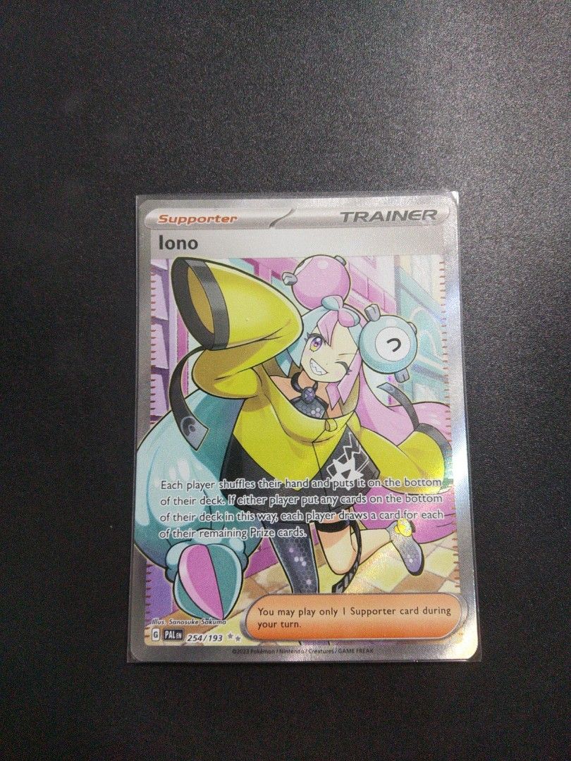 Pokemon TCG Iono Full Art Trainer SR Secret Rare - SV02 Paldea Evolved ...
