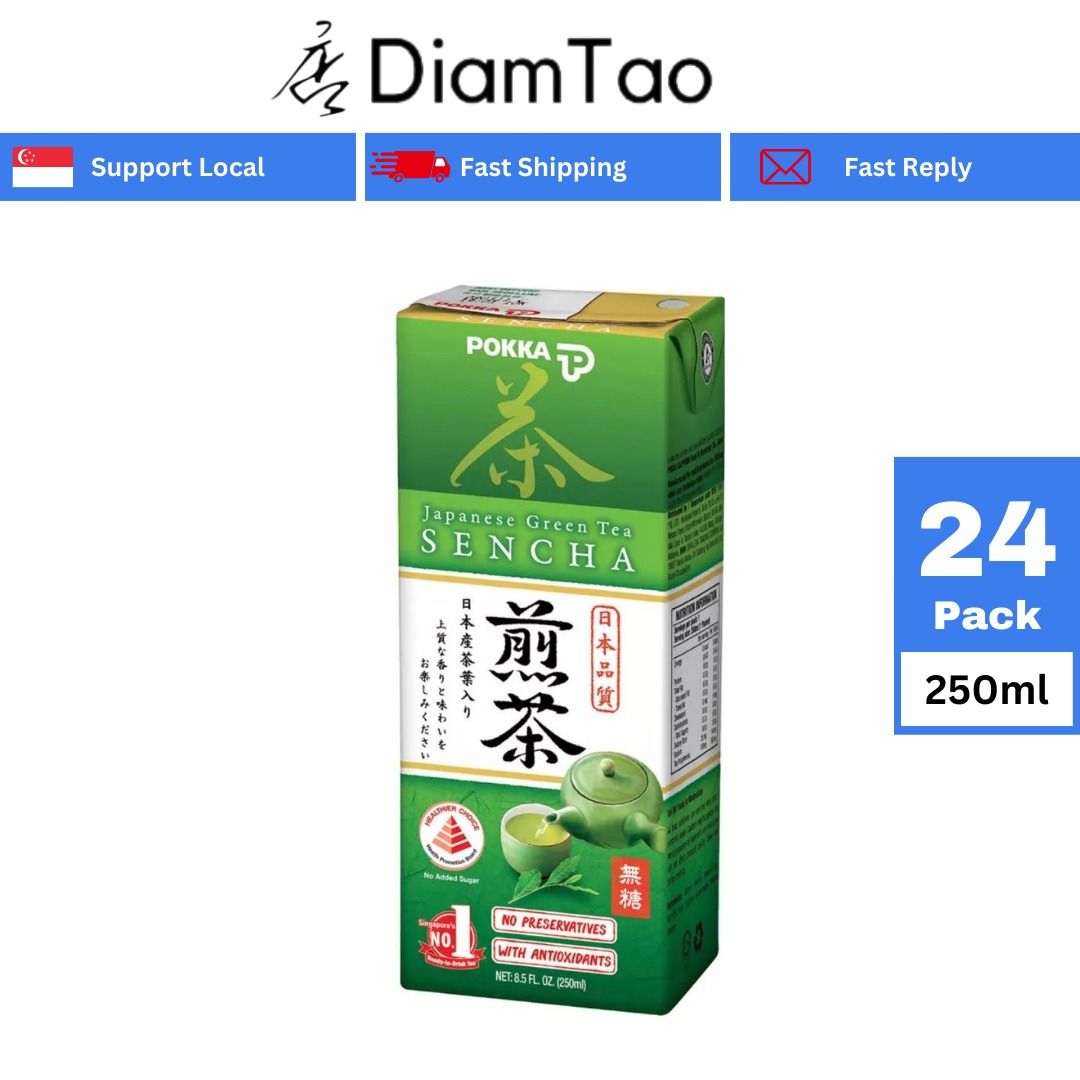 Pokka Sencha Japanese Green Tea No Sugar 24 Packets x 250ml Carton, Food & Drinks, Beverages on ...