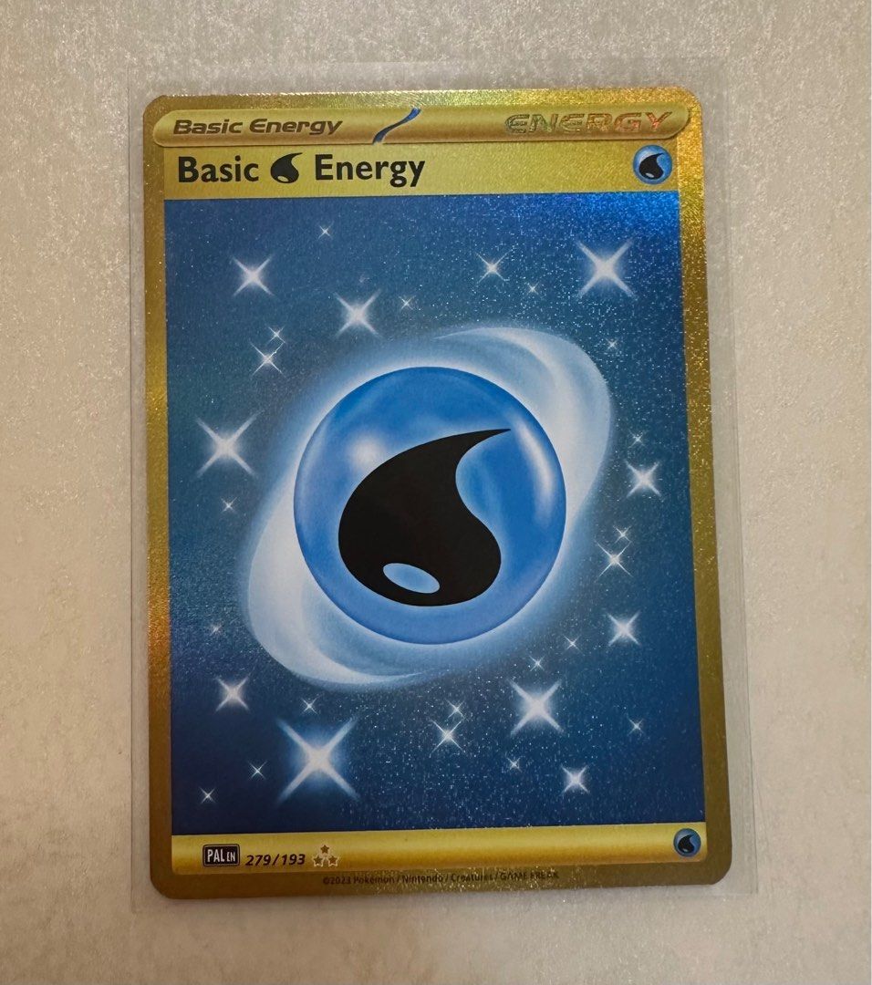 Pokémon paldea evolved basic water energy gold hyper rare card, Hobbies ...
