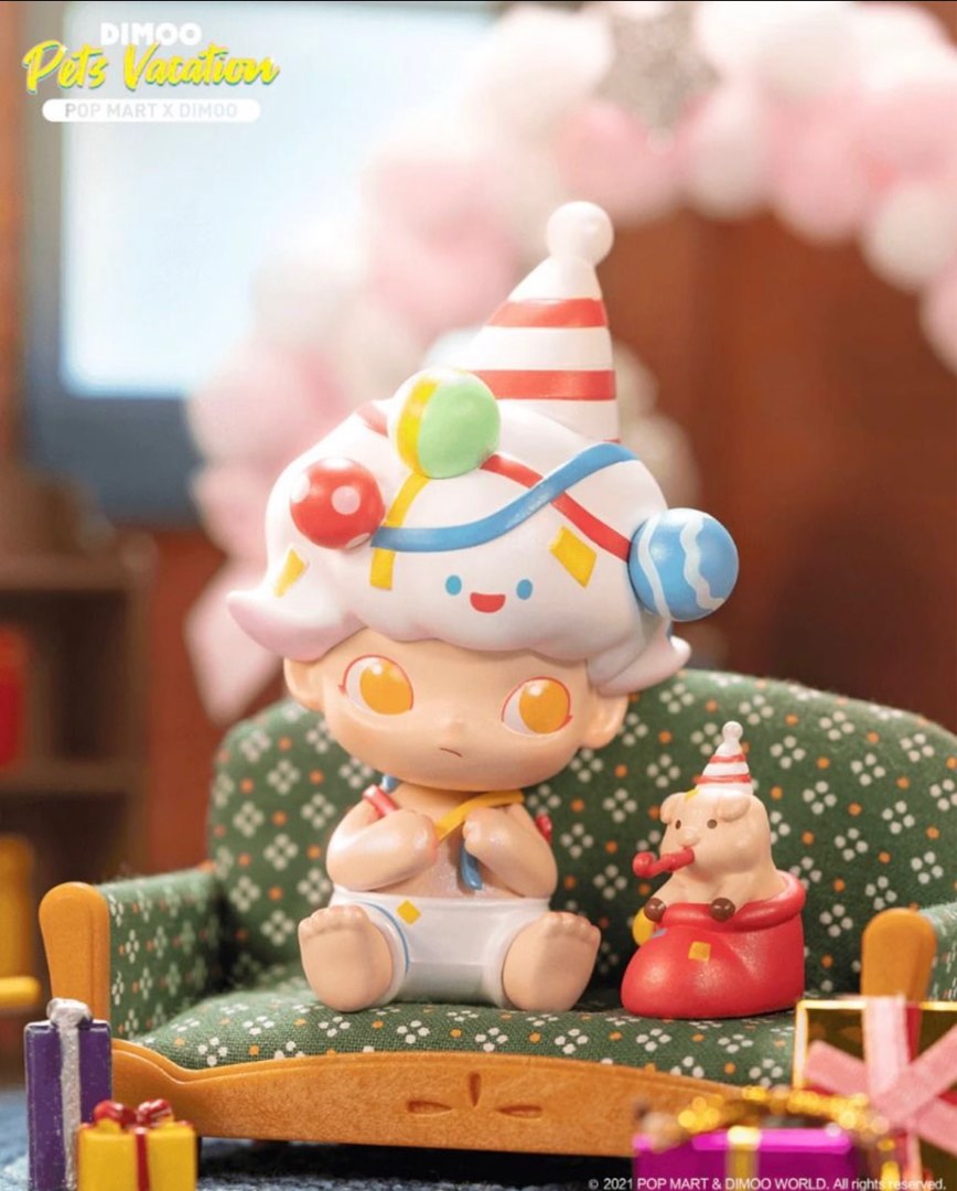 POPMART Dimoo pet vacation - Party with pig, Hobbies & Toys, Toys ...