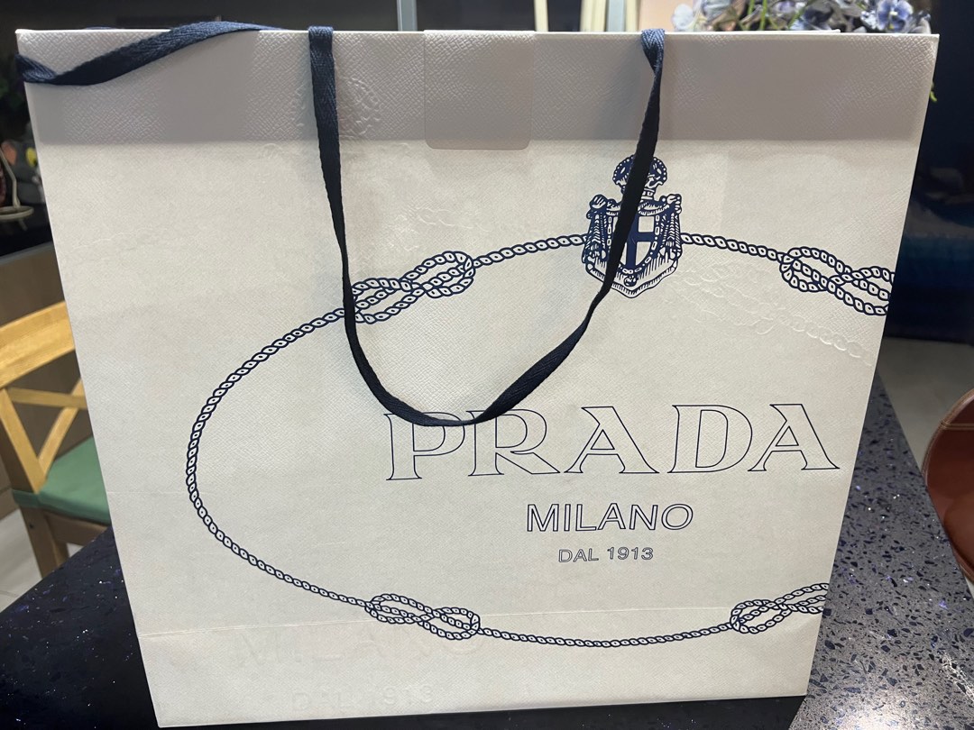 Prada paper bag, Luxury, Bags & Wallets on Carousell