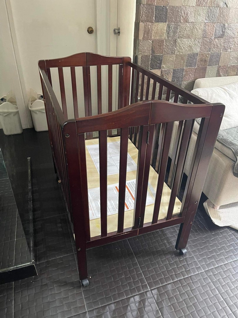 Premium Wooden Crib with 2 Waterproof Bed Foam, Babies & Kids, Baby ...