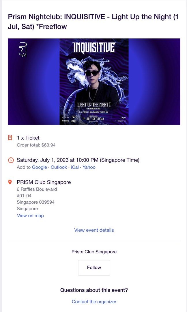PRISM INQUISITIVE, Tickets & Vouchers, Event Tickets on Carousell