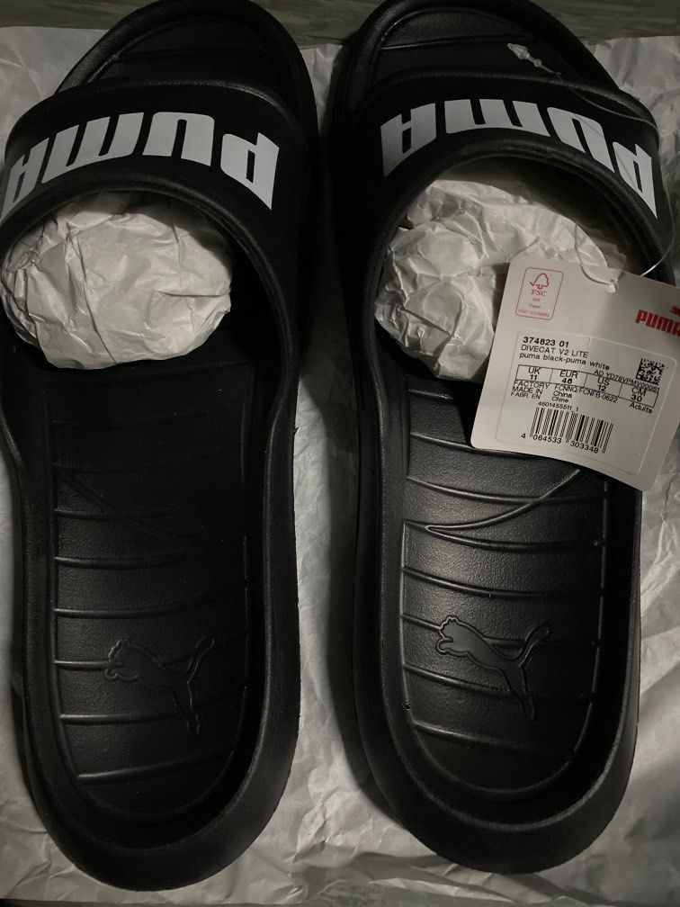 Puma slides , Men's Fashion, Footwear, Flipflops and Slides on Carousell