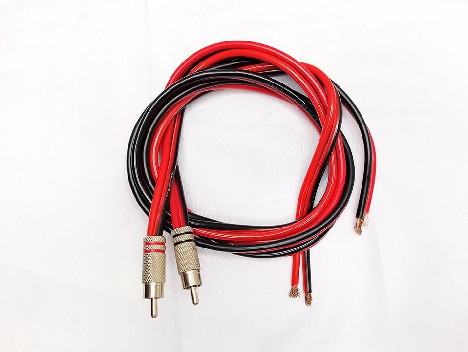 RCA MALE CONNECTOR to SPEAKE WIRE ADAPTER BARE WIRE OPEN END, 14-AWG ...