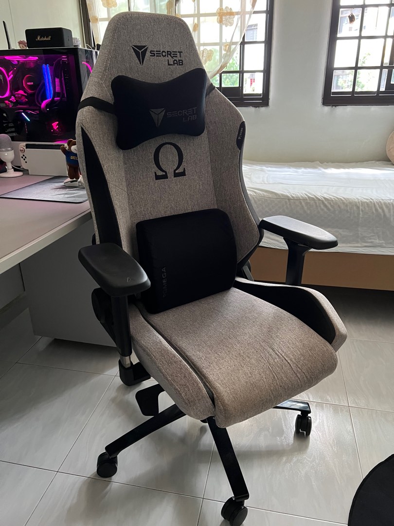 SecretLab Omega 2020 Softweave Cookies & Cream Gaming Chair, Furniture ...