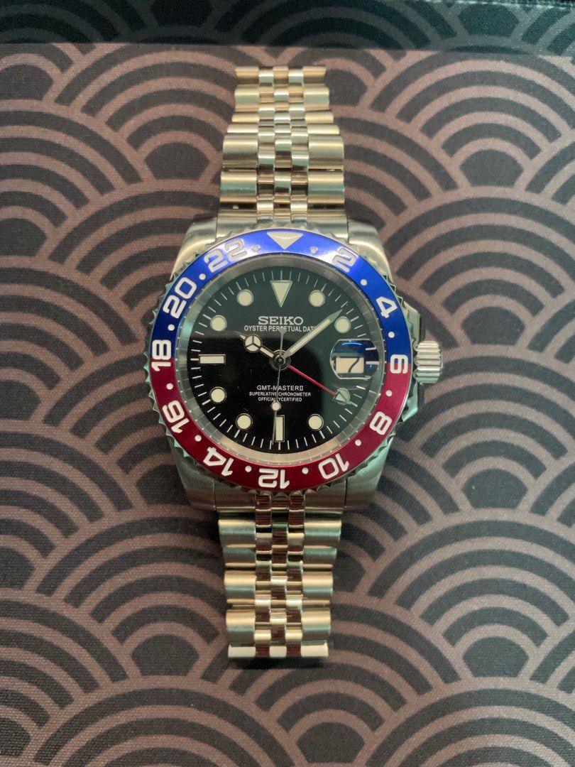 Seiko Custom Mod “GMT Master II Pepsi" 40mm case NH34 GMT, Men's Fashion, Watches & Accessories ...