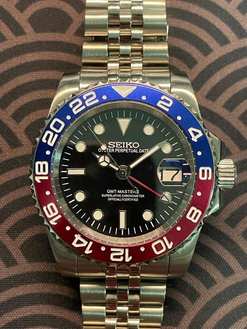 Seiko Custom Mod “GMT Master II Pepsi" 40mm case NH34 GMT, Men's Fashion, Watches & Accessories ...