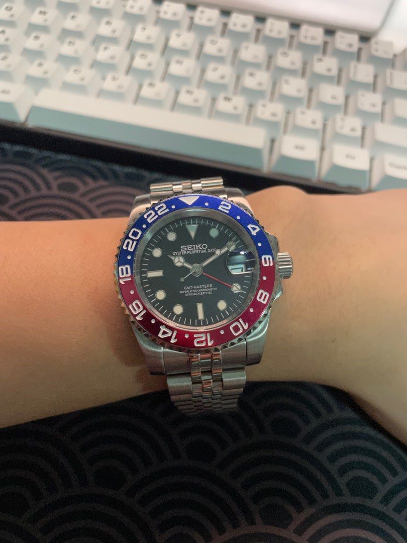 Seiko Custom Mod “GMT Master II Pepsi" 40mm case NH34 GMT, Men's Fashion, Watches & Accessories ...