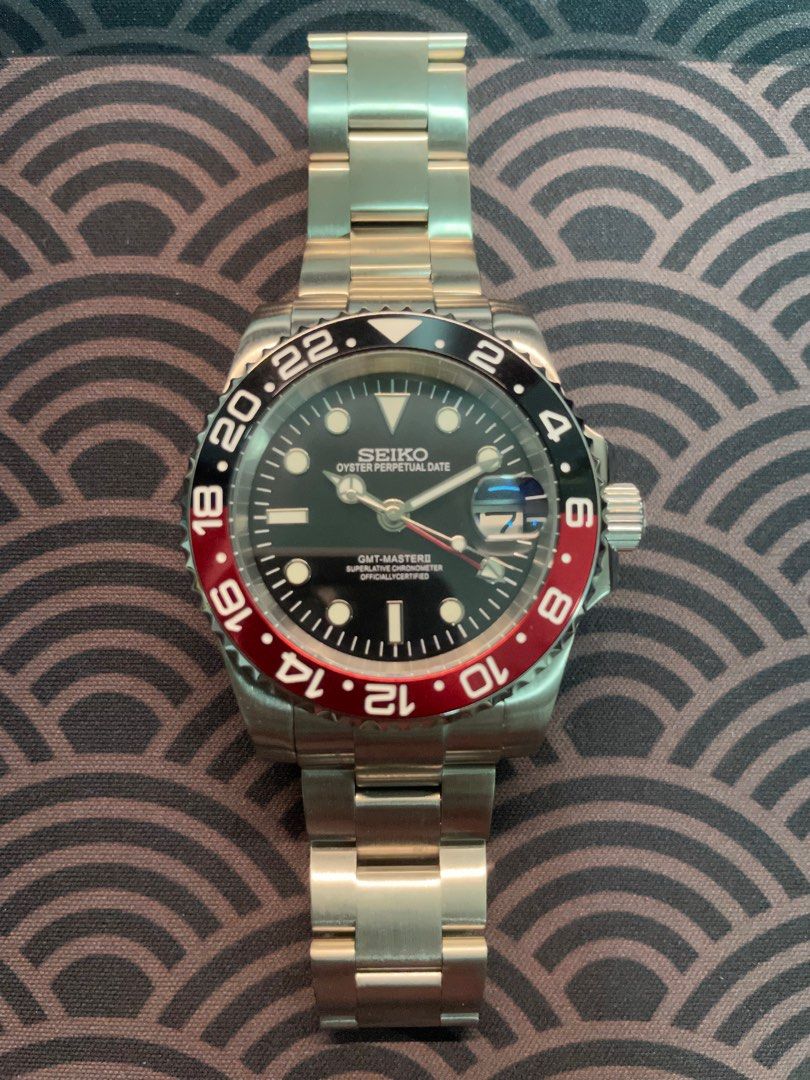 Seiko Custom Mod “GMT Master II Coke" 40mm case NH34 GMT, Men's Fashion ...