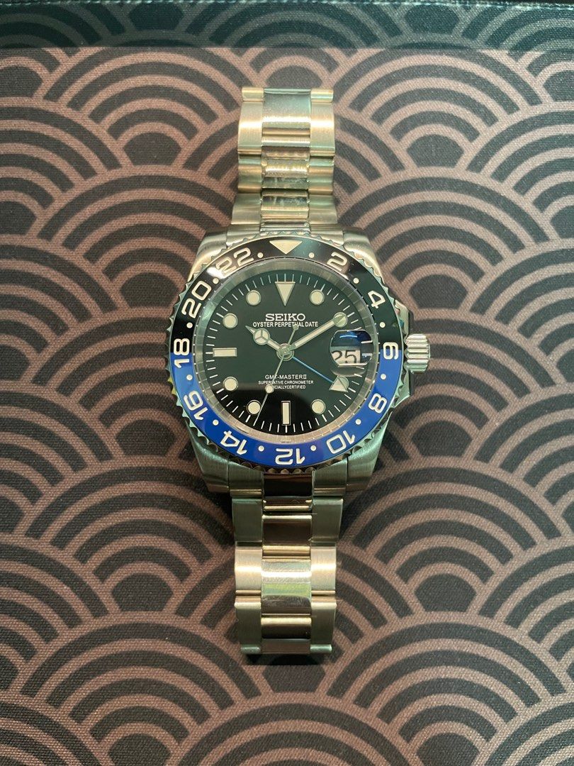 Seiko Custom Mod “GMT Master II Batman" 40mm case NH34 GMT, Men's ...