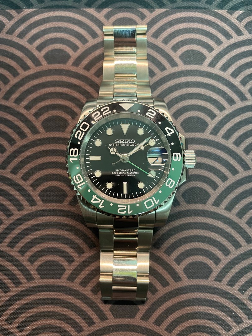 Seiko Custom Mod “GMT Master II Sprite" 40mm case NH34 GMT, Men's ...