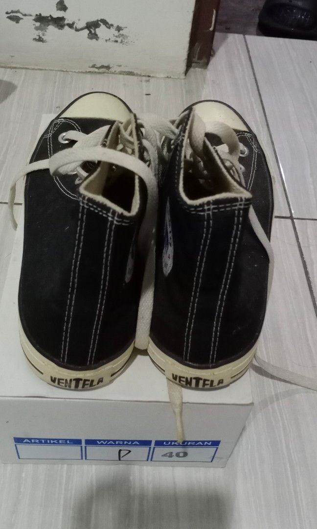 sepatu ventela 70s ethnic high black natural original, Fesyen Wanita ...