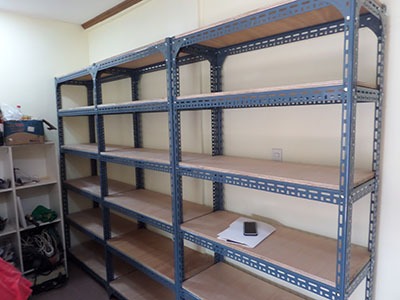 Slotted Angle Rack Adjustable Layers Wood Shelve, Furniture & Home ...