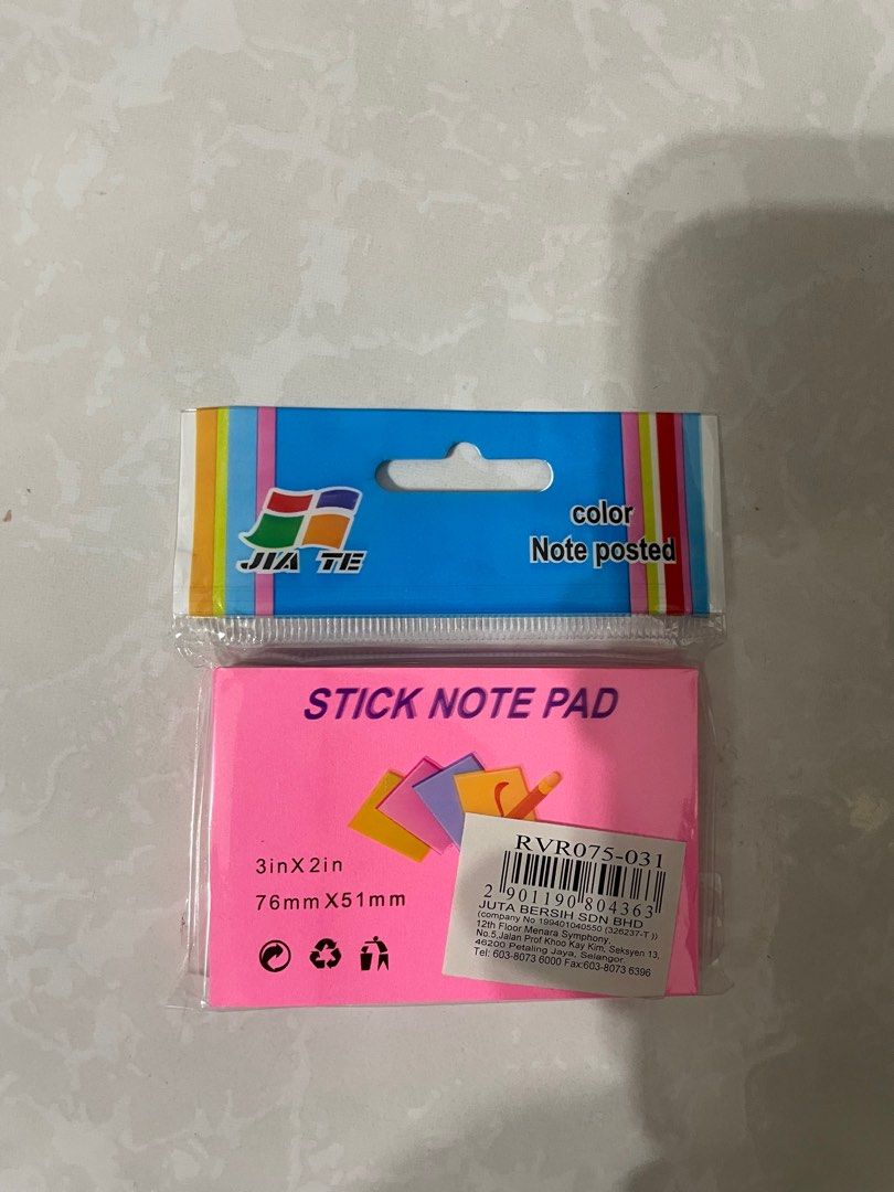 Stick note pad, Hobbies & Toys, Stationery & Craft, Stationery & School ...
