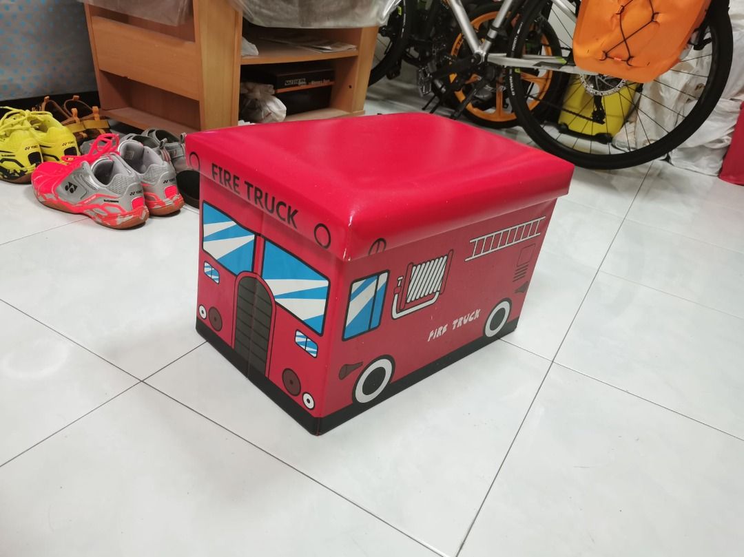 Storage Stool & Leg Rest (Fire stuck, Tiger Bus) cute design [buy 2 at ...