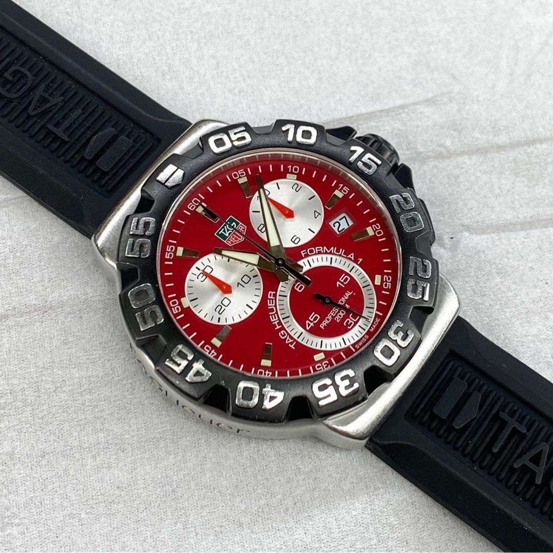 TAG Heuer Formula 1 Chronograph Red Black, Barang Mewah, Jam Tangan di ...