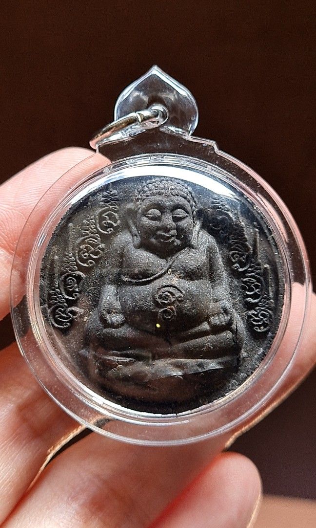 Thai amulet Lp Kalong Phra Sangkachai, nur pong bailarn with silver ...