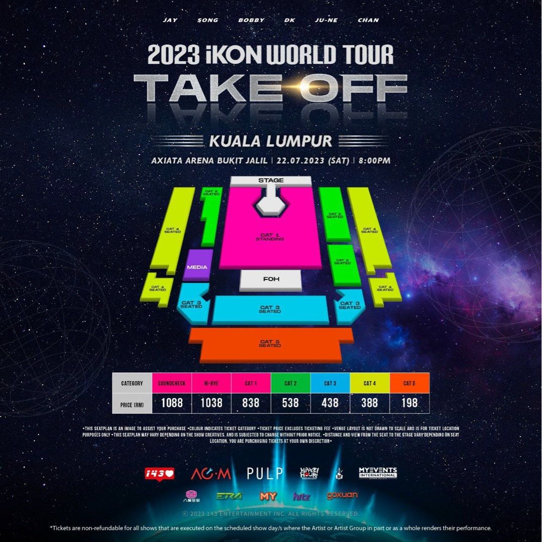 [Ticketing Service] 2023 iKON WORLD TOUR' TAKE OFF IN KUALA LUMPUR @ Axiata Arena Bukit Jalil ...