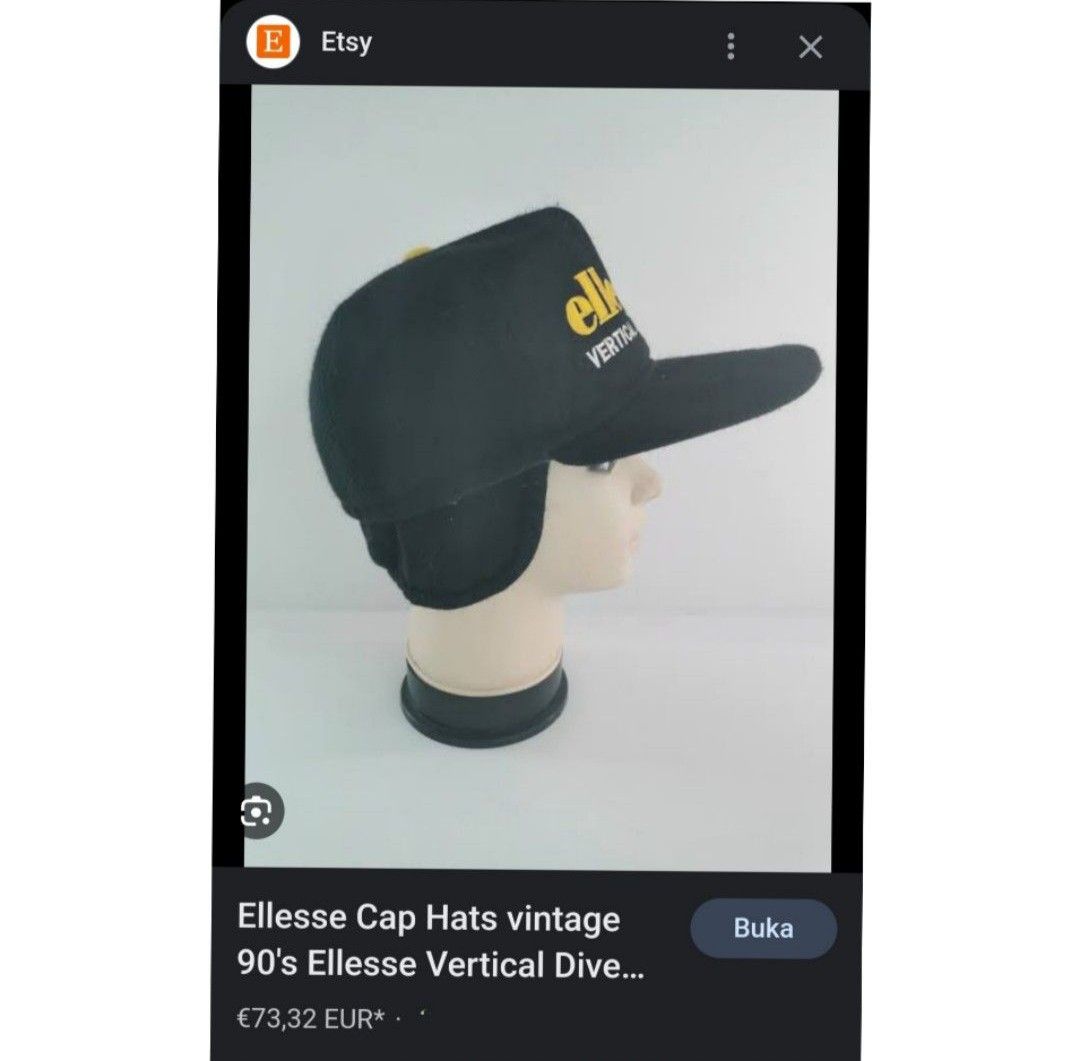 Topi Vintage 80's-90's ELLESSE Vertical Dive With Fleece / Ear Flaps ...