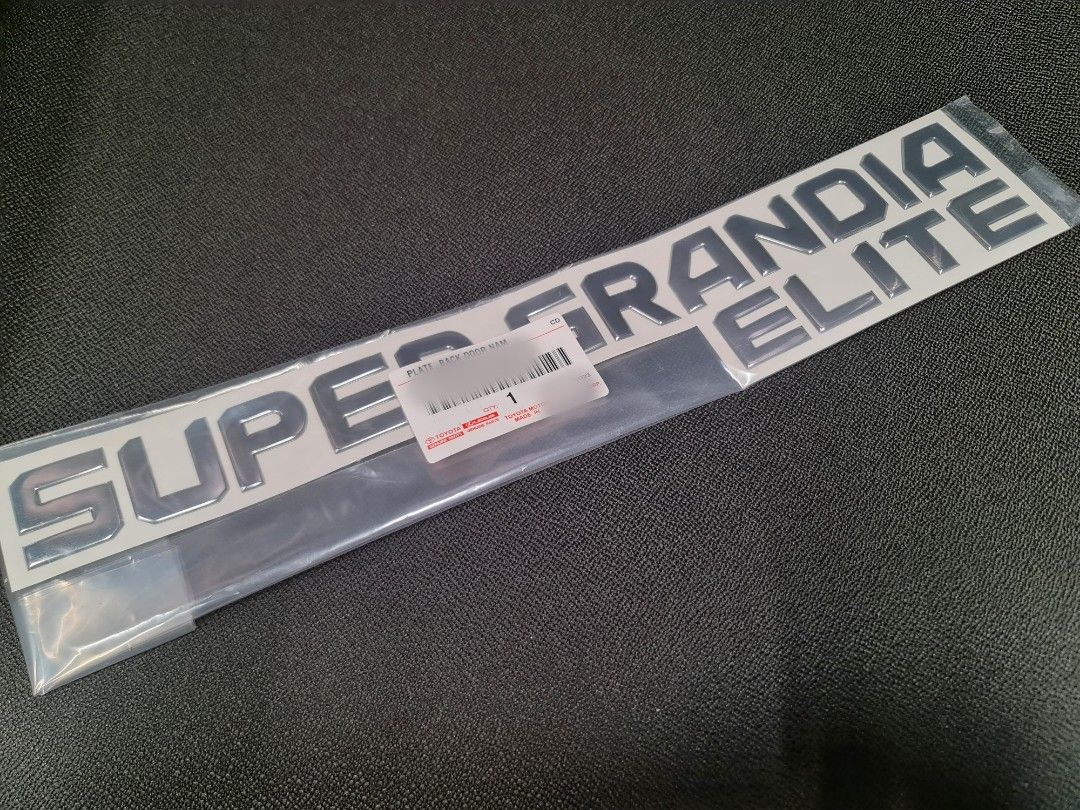 Toyota Hiace Super Grandia ELITE Emblem Back Door Emblem Tail Gate ...