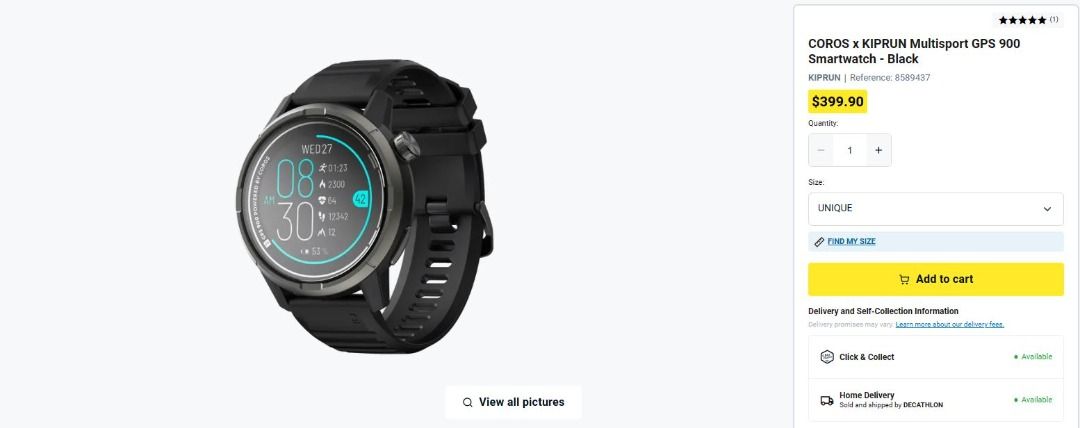 TP-DECATHLON Corus X Kiprun Multi Sport Smart Watch GPS 900, Mobile ...