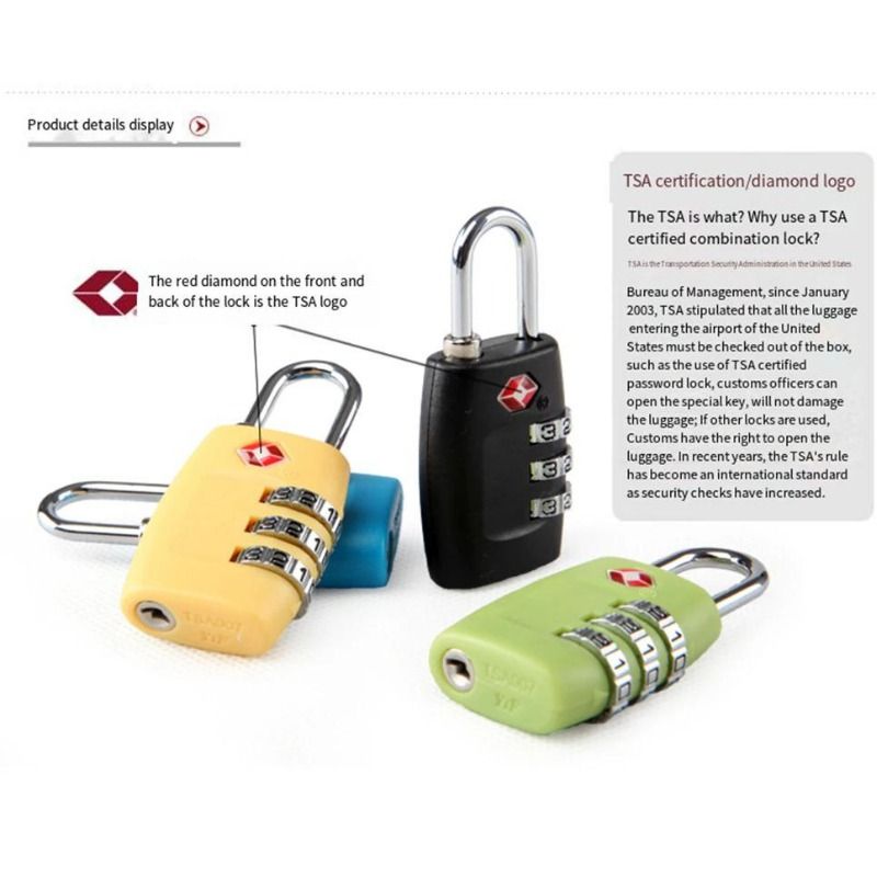TSA Customs Smart Combination Lock Luggage Bag Overseas Travel Zipper ...