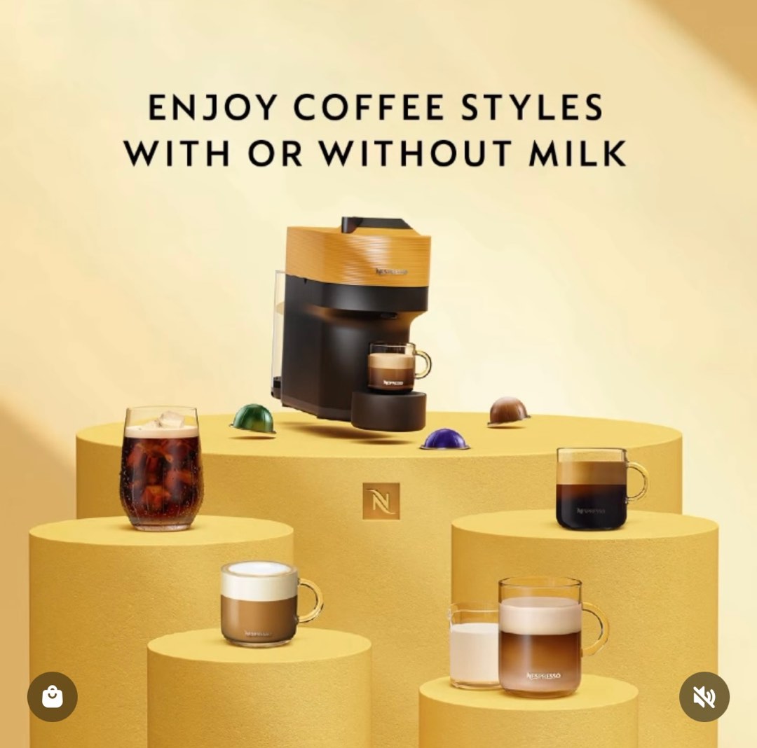 Vertuo Pop Nespresso Mango Yellow (+freebies), TV & Home Appliances ...
