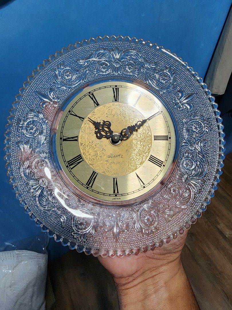 Vintage crystal wall clock., Furniture & Home Living, Home Decor ...