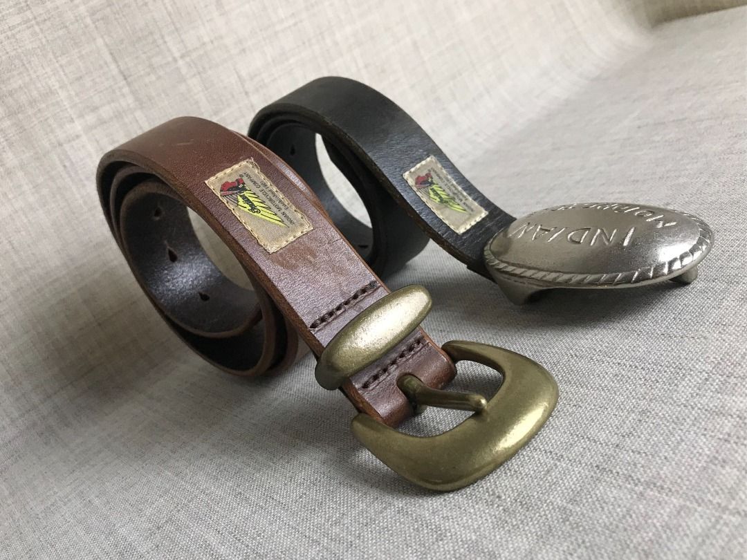 Vintage Indian Motorcycle Brown Genuine Leather Belt with a Solid Brass ...