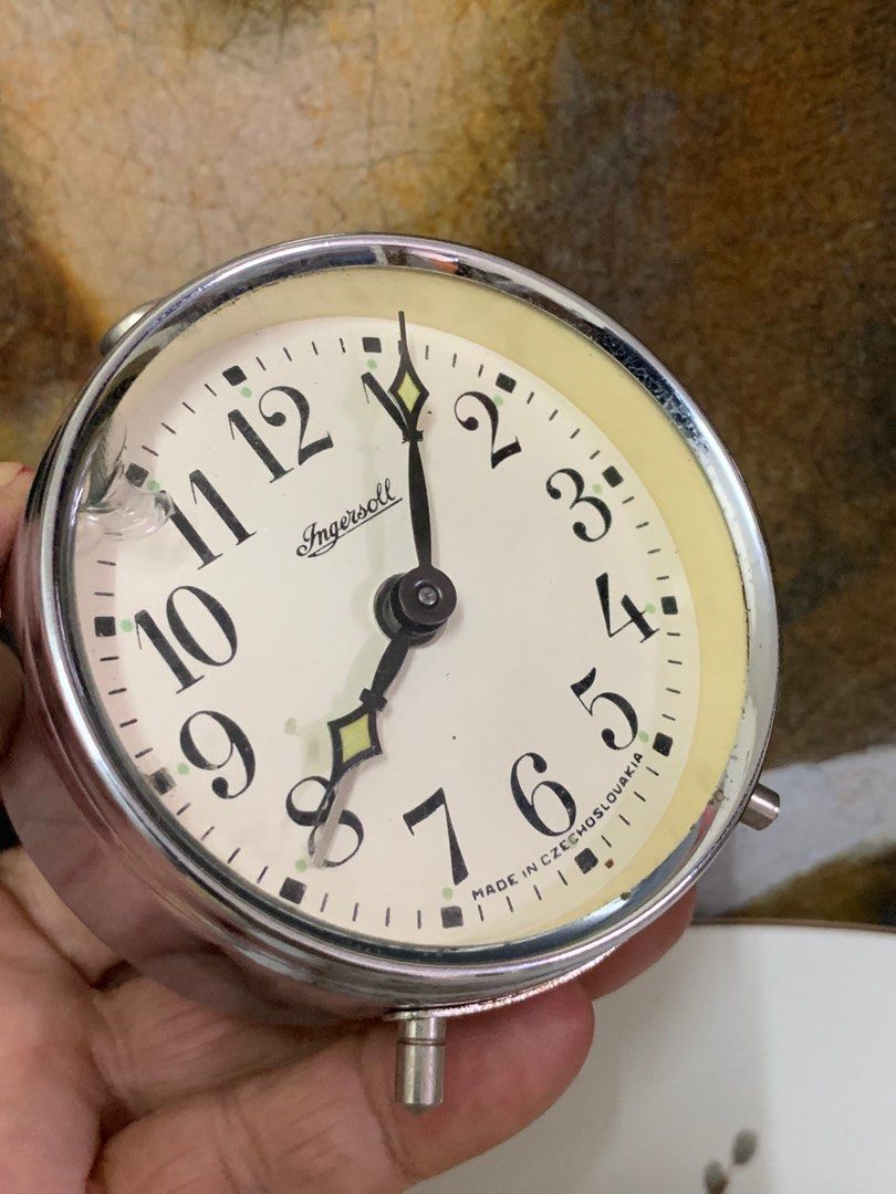 Vintage Ingersoll Vintage Clock Alarm Clock Chrome metal case -fully ...