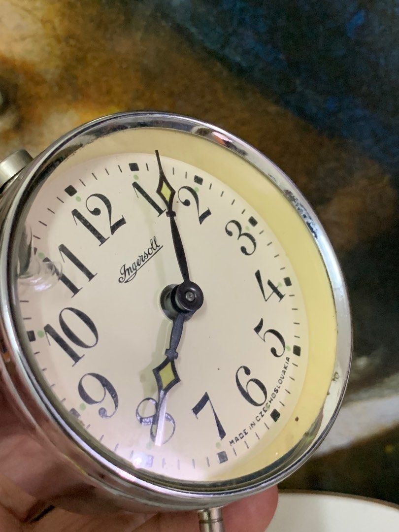 Vintage Ingersoll Vintage Clock Alarm Clock Chrome metal case -fully ...