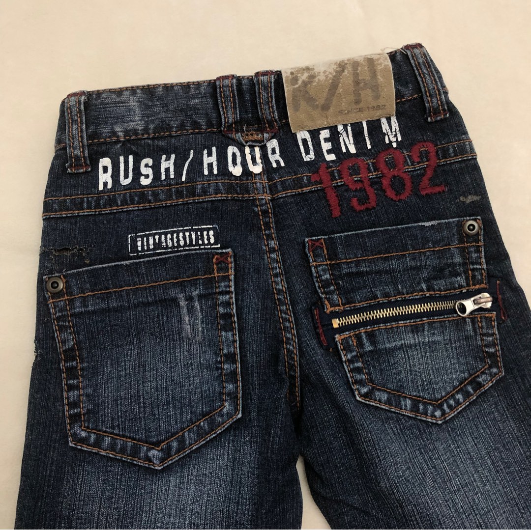 vintage r/h rush hour japan - rare y2k retro denim maong capri pants ...