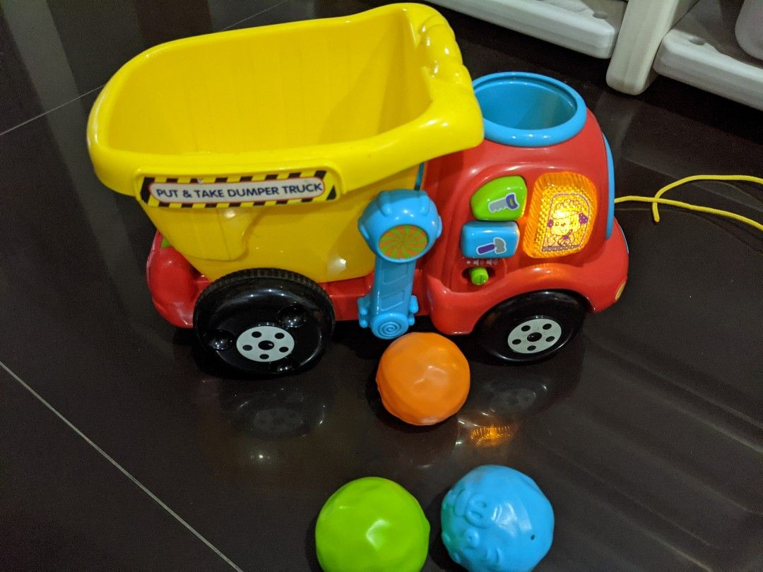 VTech Drop and Go Dump Truck, Babies & Kids, Infant Playtime on Carousell