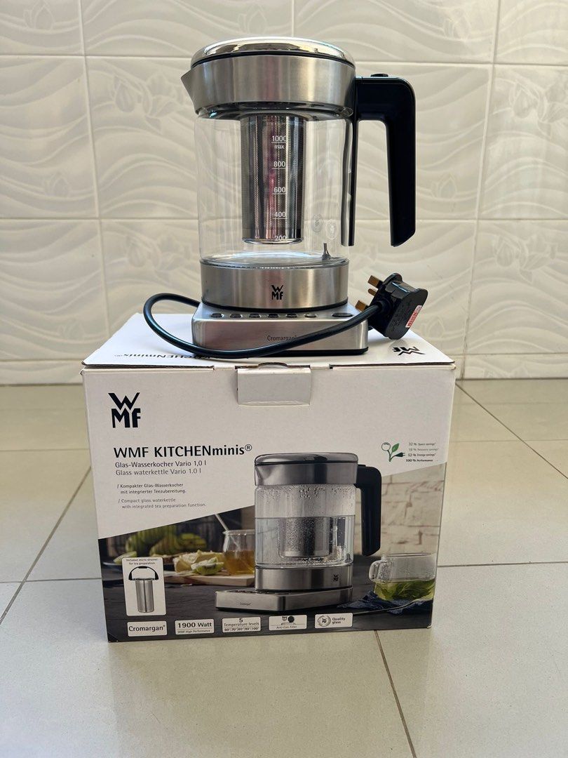 WMF KITCHENminis Glass Kettle Vario 1.0 l, TV & Home Appliances ...
