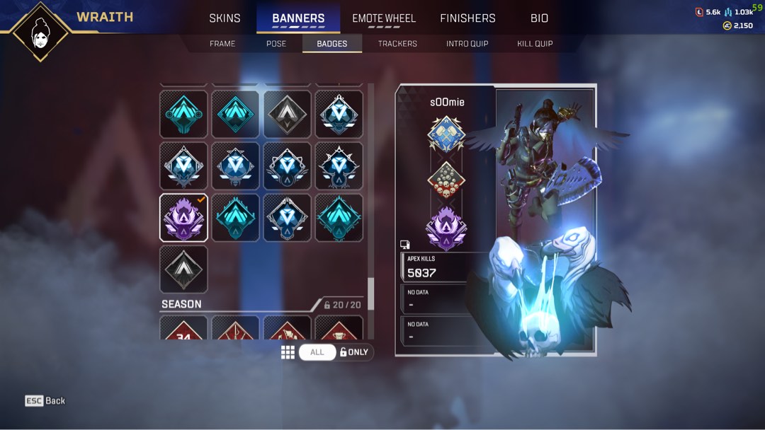 Wraith + Octane Heirloom Account (s12 masters), Video Gaming, Video ...