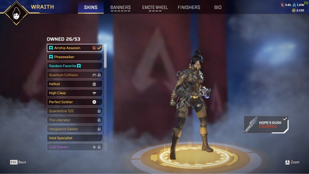 Wraith + Octane Heirloom Account (s12 masters), Video Gaming, Video ...