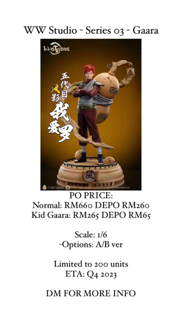 WW Studio - Gaara, Hobbies & Toys, Toys & Games on Carousell