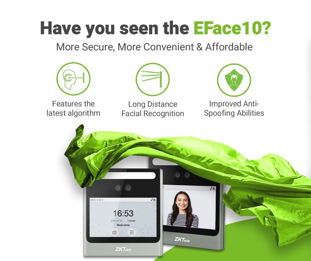 ZKTECO BIOMETRIC EFACE10, Computers & Tech, Office & Business ...