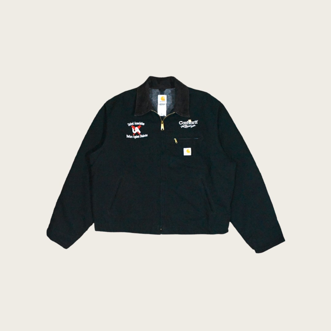 2004 CARHARTT BLACK DUCK BLANKET LINED DETROIT JACKET "CARHARTT RACING ...