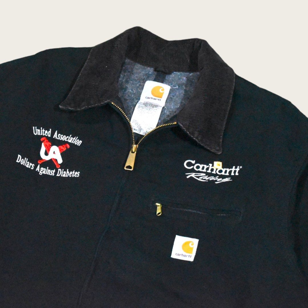 2004 CARHARTT BLACK DUCK BLANKET LINED DETROIT JACKET "CARHARTT RACING ...