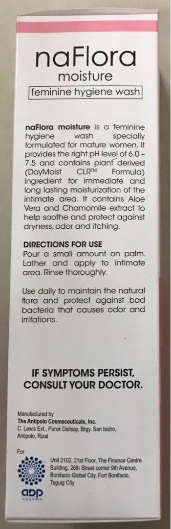 250mL NaFlora Moisture Feminine Hygiene Wash Recommended for Women of ...