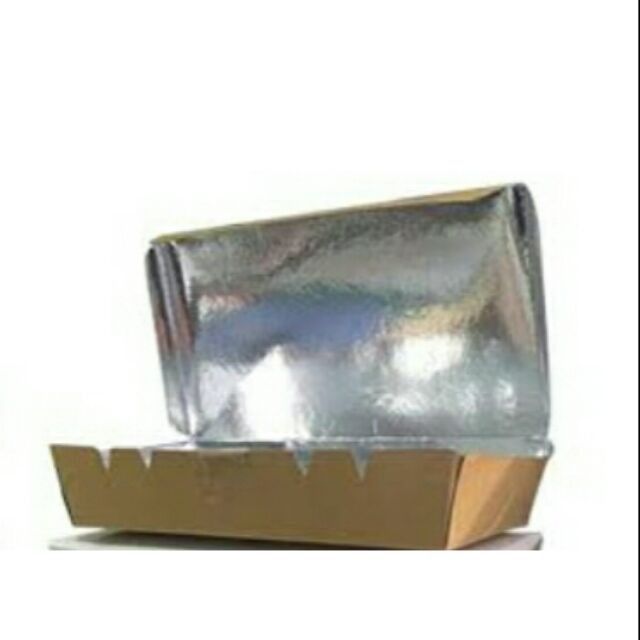 50 PC SET Paper Meal Box Take Out Box Silver Laminated Squid Balls ...