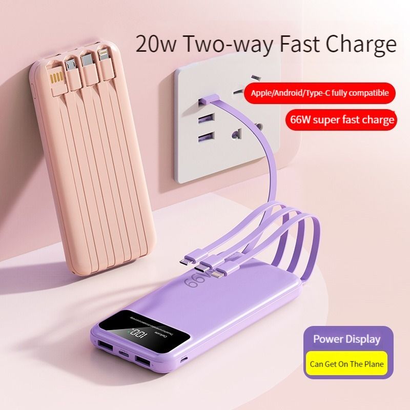 66W PD Super Fast Charge 20000 mAh Power Bank Mini Power Bank LED ...