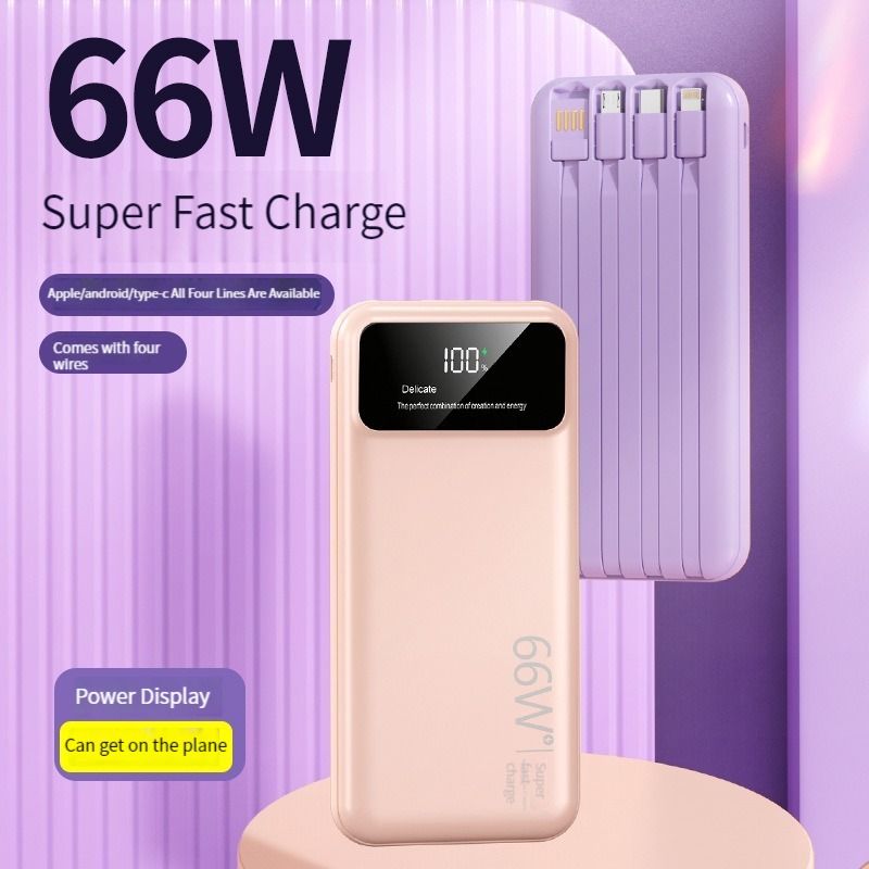 66W PD Super Fast Charge 20000 mAh Power Bank Mini Power Bank LED Display Slim Battery Fast ...