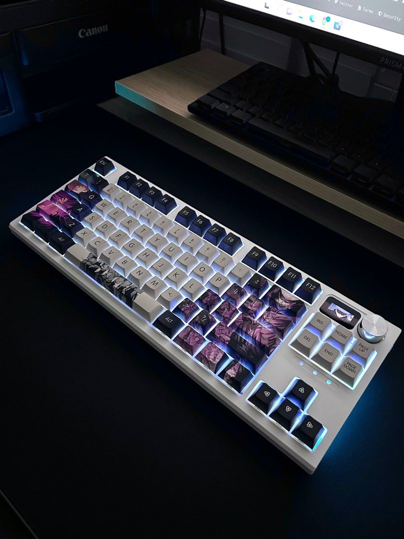 87% TKL custom mechanical keyboard (Jujutsu Kaisen keycaps), Computers ...