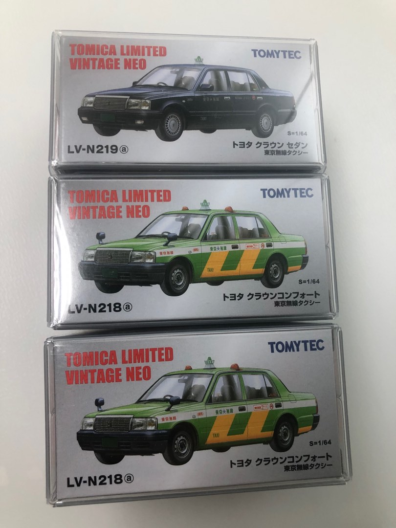 全新 Tomytec tlv lv-n219a lv-n218a 共3架 tomica 1/64 車仔 日本的士 情景 tiny minigt inno64 tarmac, 興趣及遊戲, 玩具 ...