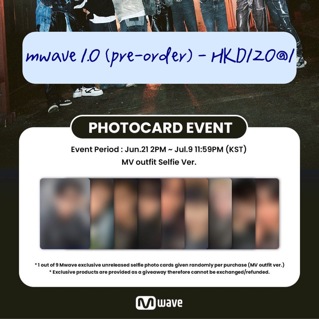 夾卡 zerobaseone zb1 mwave 特典小卡, 預購 - Carousell