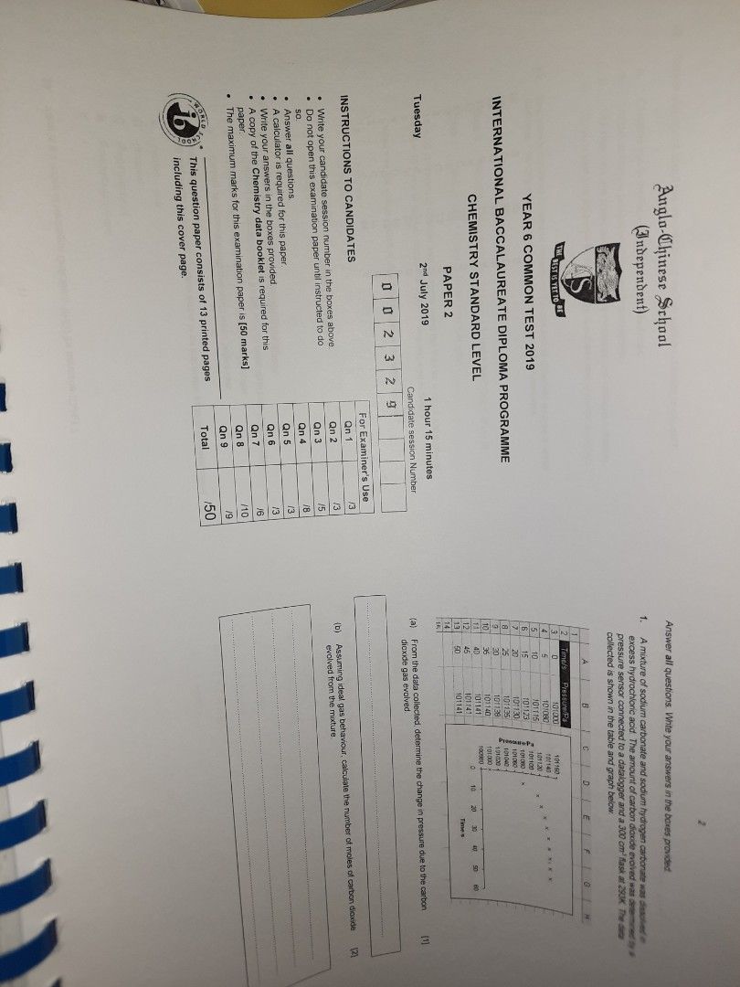 ACS (INDEP) IBDP SL CHEMISTRY PRACTICE PAPERS, Hobbies & Toys, Books ...